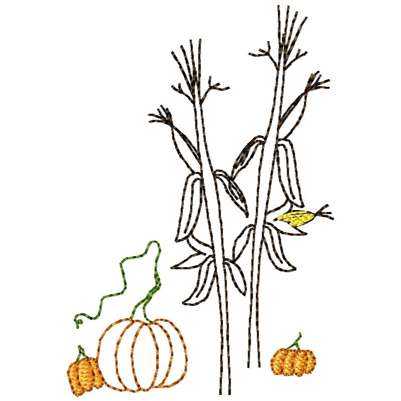 Corn Harvest Machine Embroidery Design – The Prim Shoppe